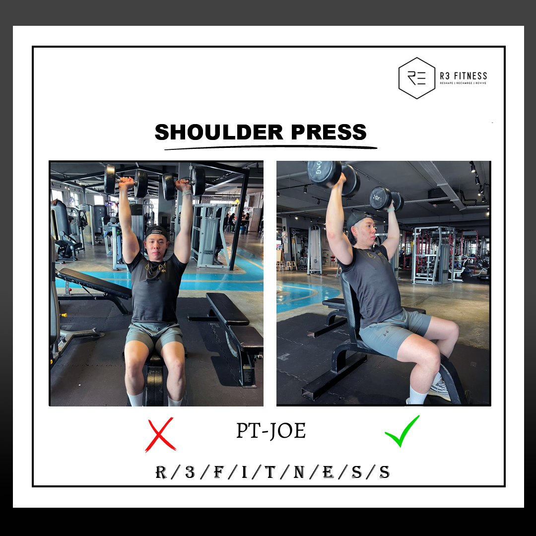 Dos and don'ts shoulder press - R3 Fitness